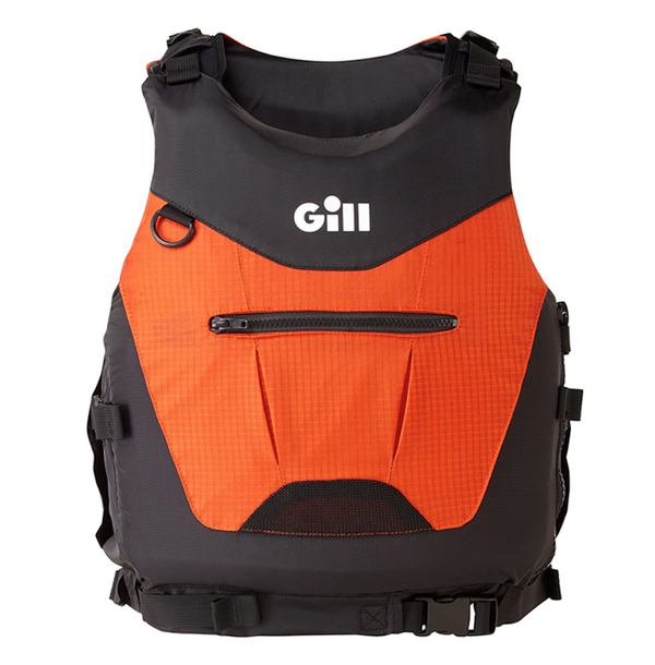 Gill USCG Side Zip PFD - Black/Orange - Sailsport Marine